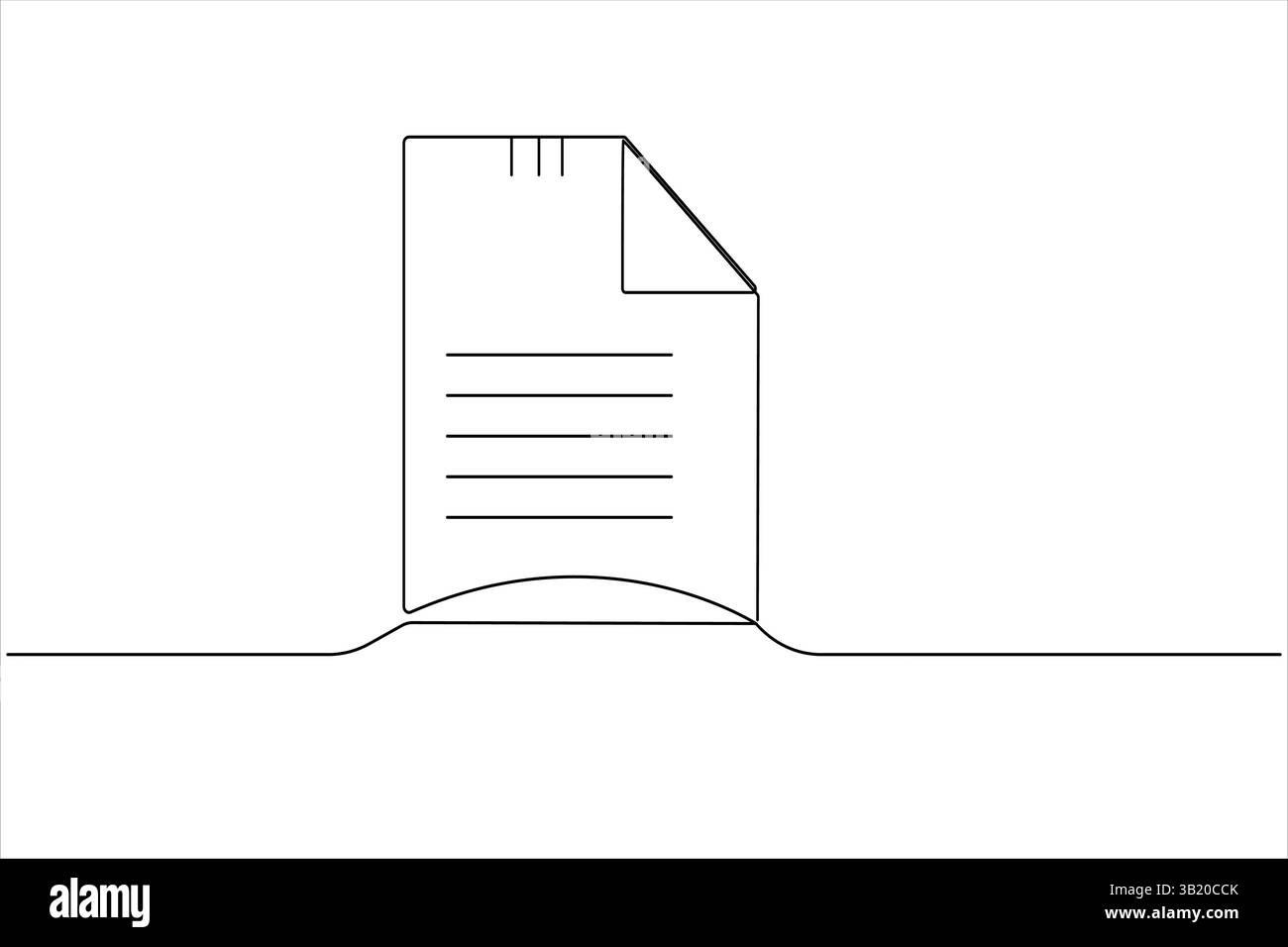 Document with folded corner continuous one line drawing Stock Vector ...