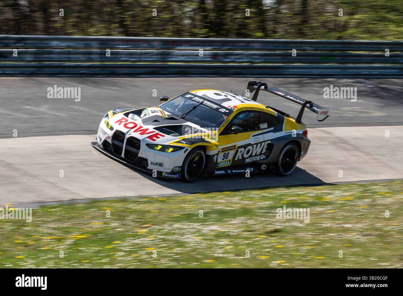 26 April 2025, Rhineland-Palatinate, Nürburg: The BMW M4 GT3 with ...