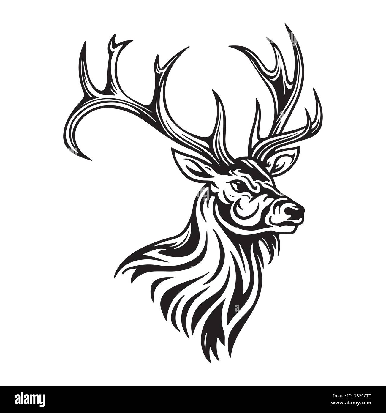 Tribal Deer Tattoo Designs – Vector Art Collection Stock Vector Image ...