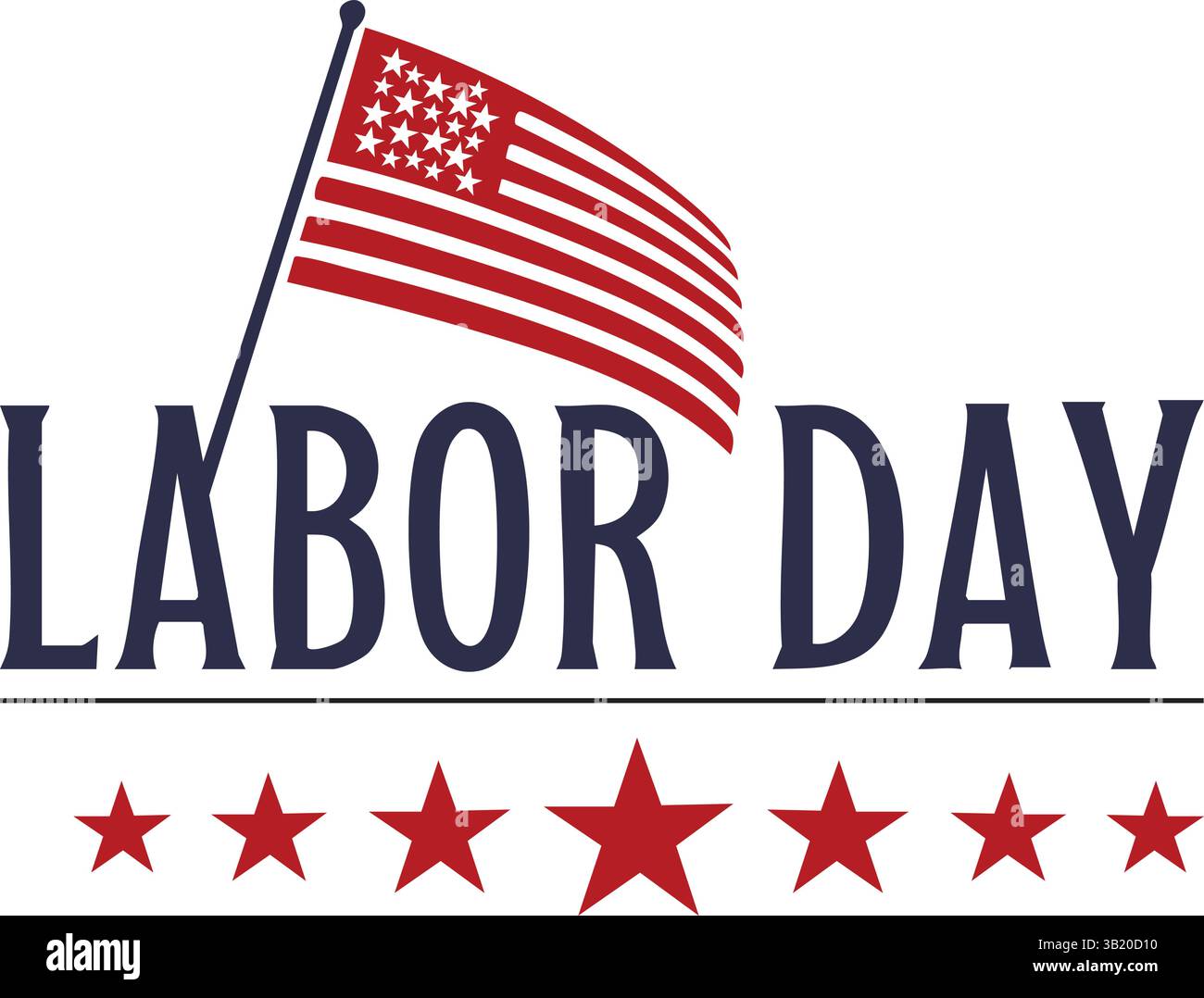Happy Labor Day Vector Graphics: American Flag, Stars, and Stripes for ...