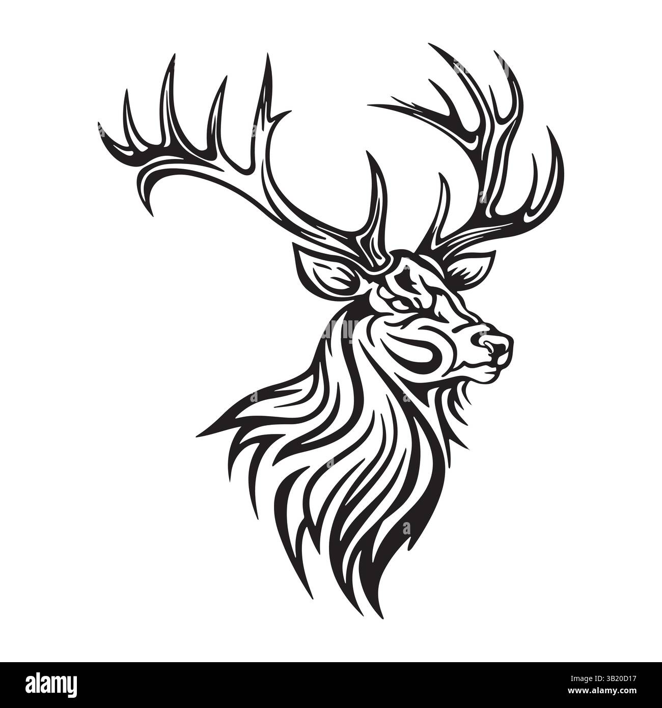 Tribal Deer Tattoo Designs – Vector Art Collection Stock Vector Image ...