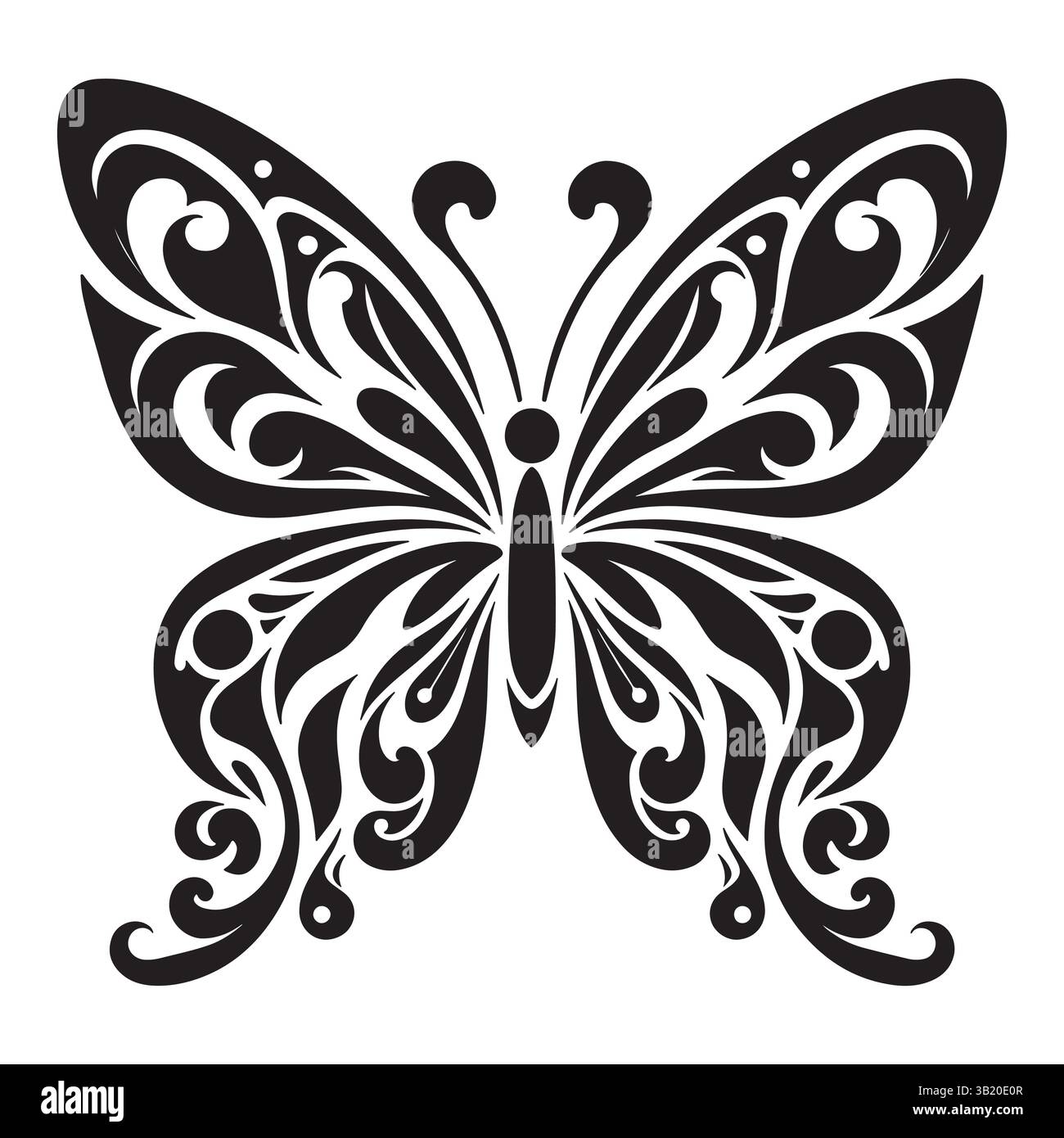 Intricate Black Butterfly Clipart for Graphic Designers Stock Vector ...