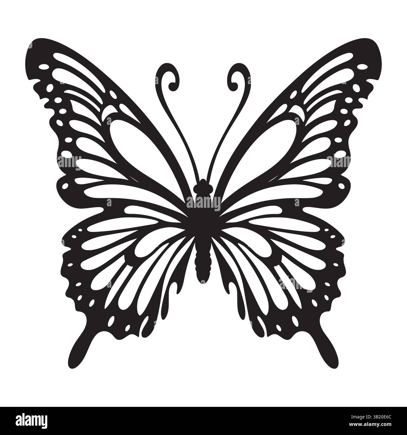 Intricate Black Butterfly Clipart for Graphic Designers Stock Vector ...