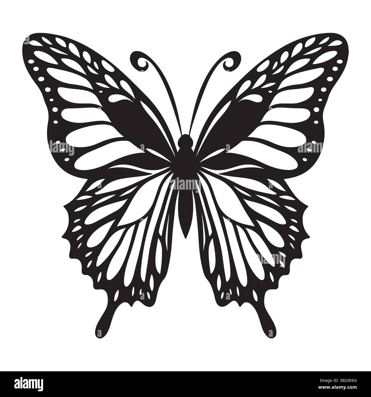 Intricate Black Butterfly Clipart for Graphic Designers Stock Vector ...