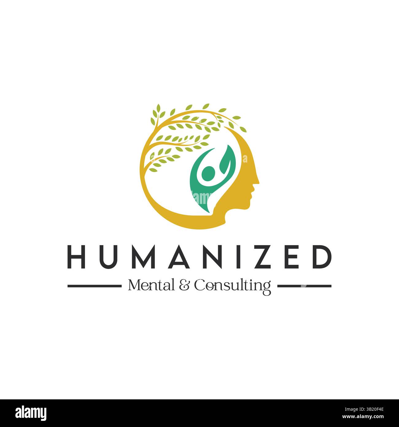 mental health logo and massage logo design in vector template Stock ...