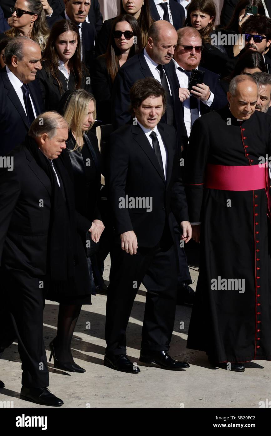 Argentinian President Javier Milei attends the funeral of Pope Francis ...