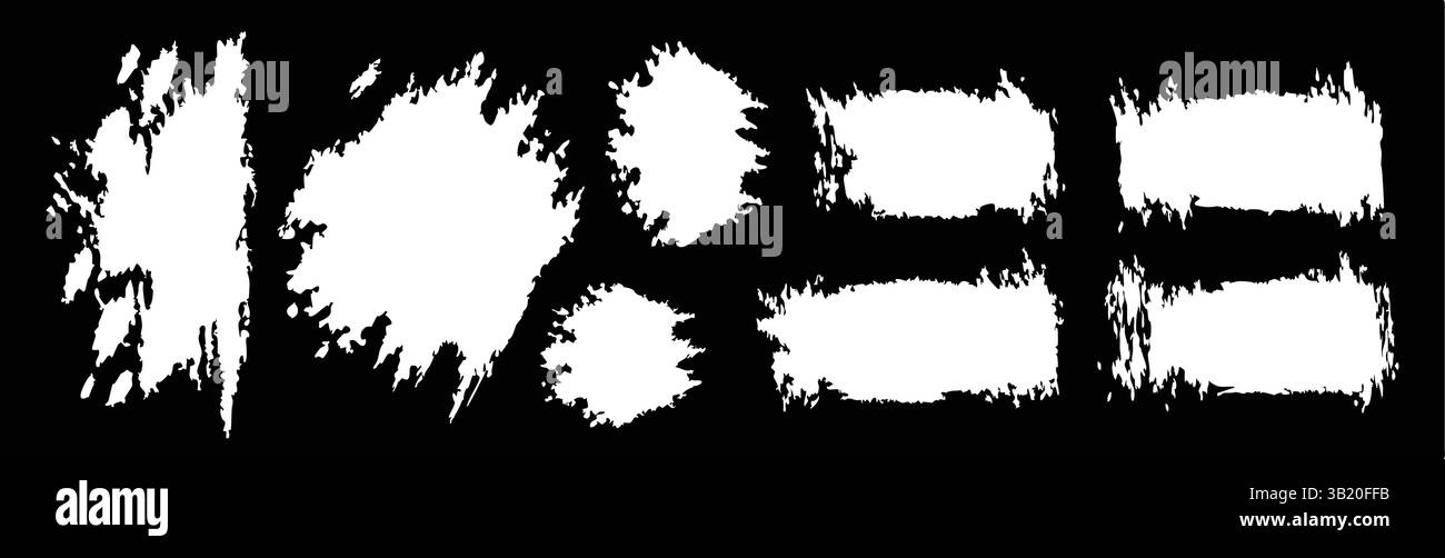 Collection of Rough Edge different style Hand Drawn Brushes on isolated ...