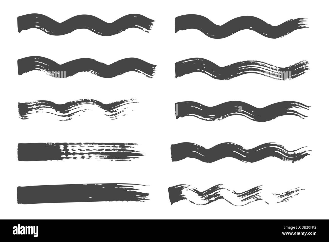 Rough Edge Brushes Hand Drawn Lines on isolated Background Vector ...