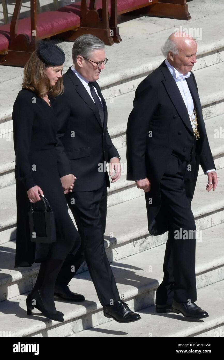 British Prime Minister Keir Starmer arrives to attend the funeral of ...