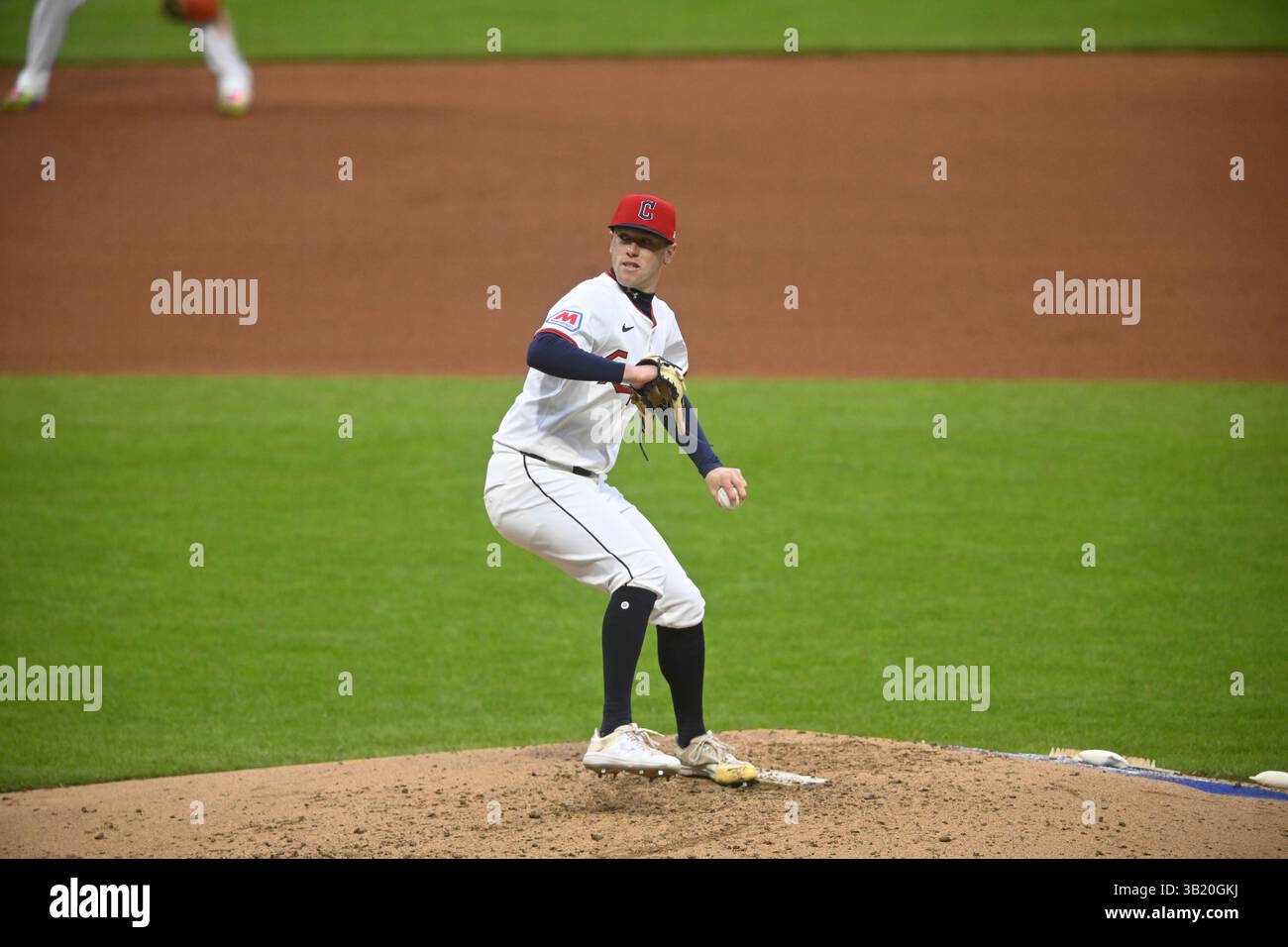 Cleveland Guardians relief pitcher Kolby Allard delivers against the ...
