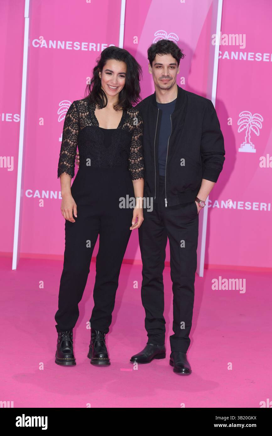 Cannes, France . 26th Apr, 2025. CANNES, Lina El Arabi, Raphael Acloque attend the Pink Carpet ...
