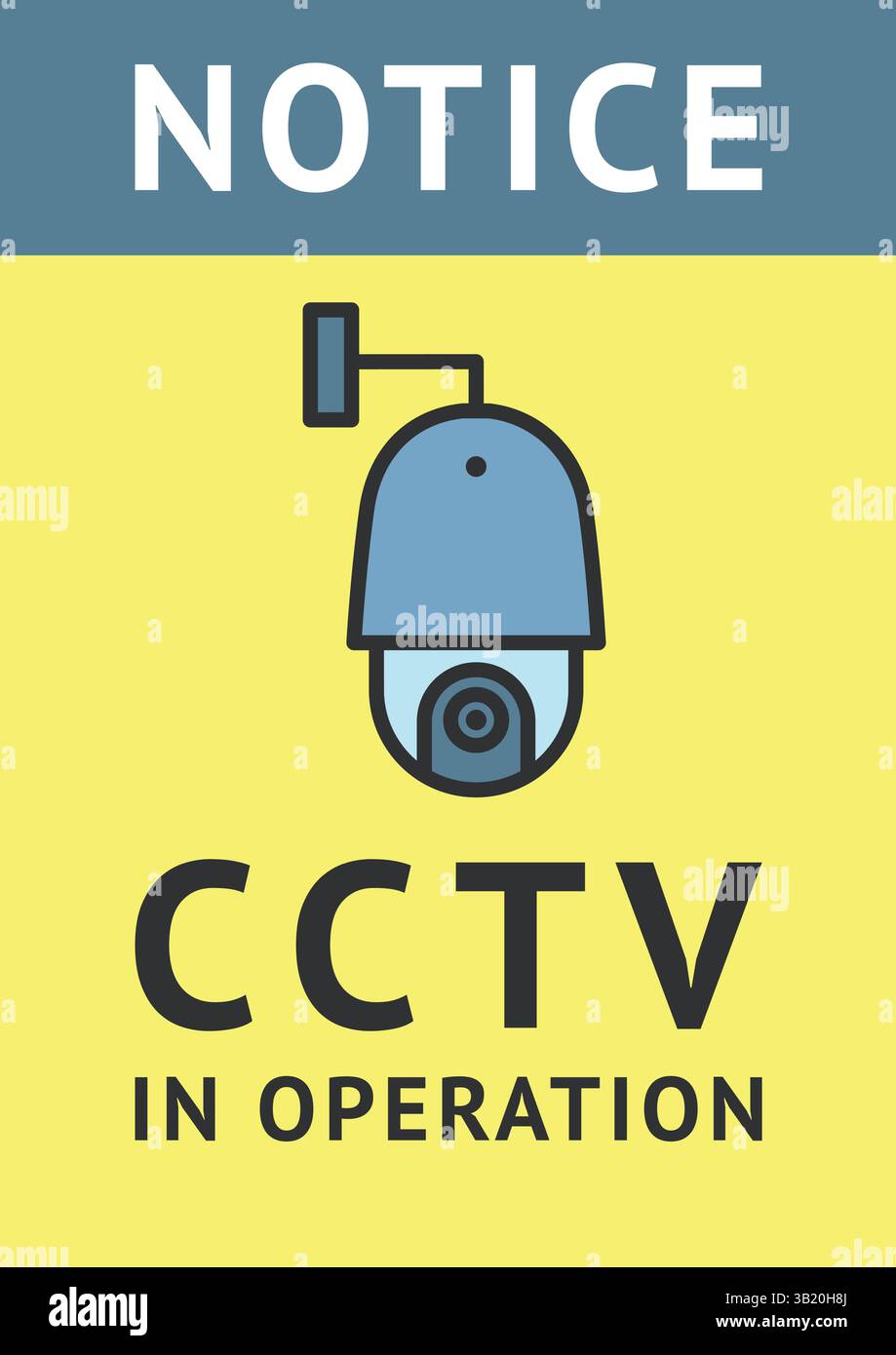 CCTV banner, video surveillance poster, security camera icon, vector ...