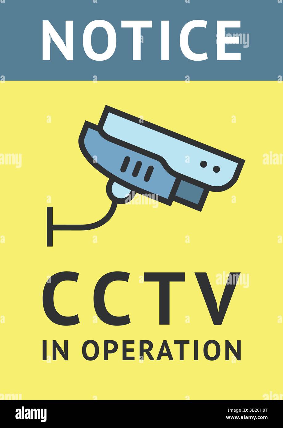 CCTV banner, video surveillance poster, security camera icon, vector ...