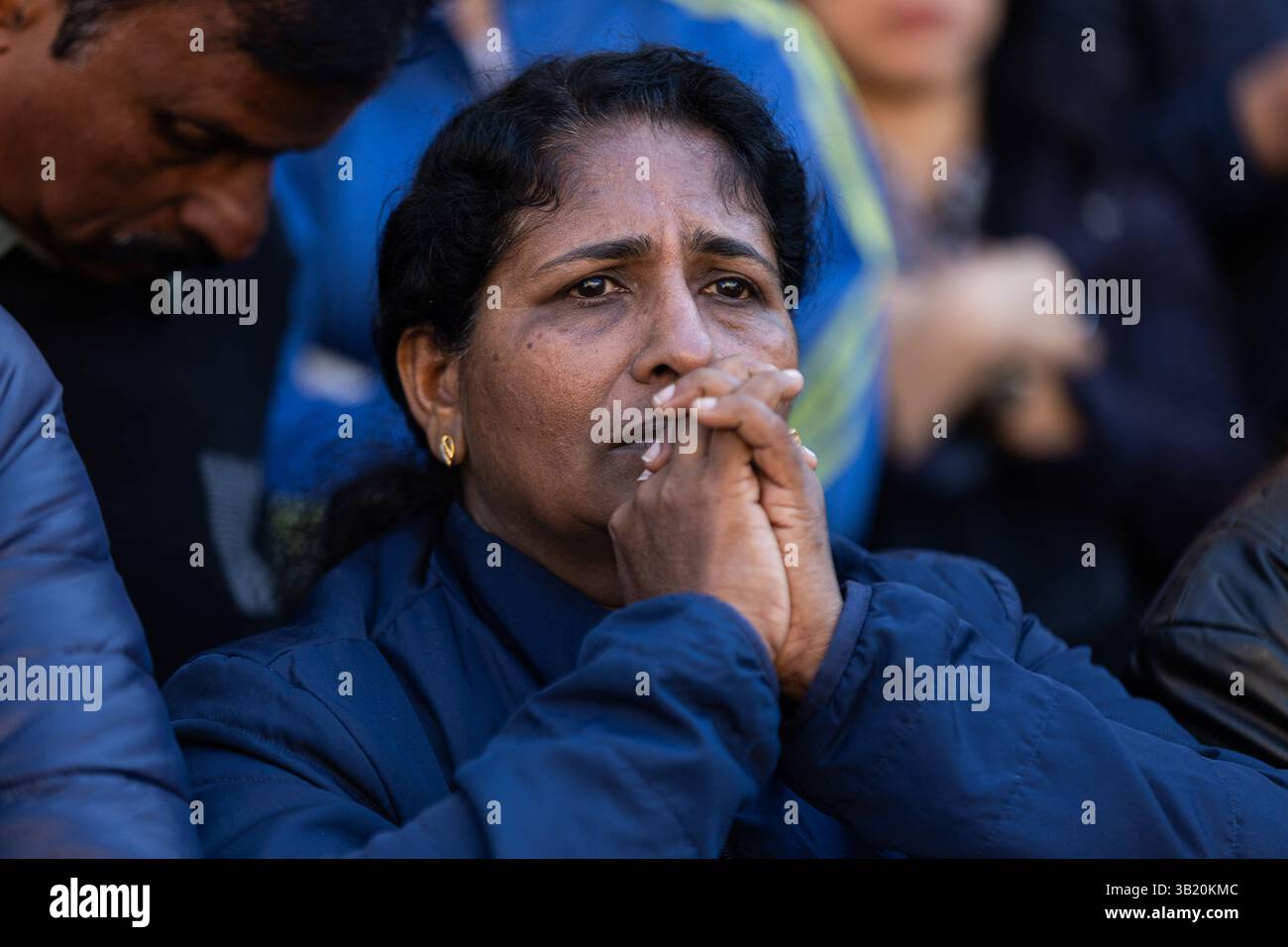 Rome, Italy. 26th Apr, 2025. A woman is seen praying, reflecting the ...