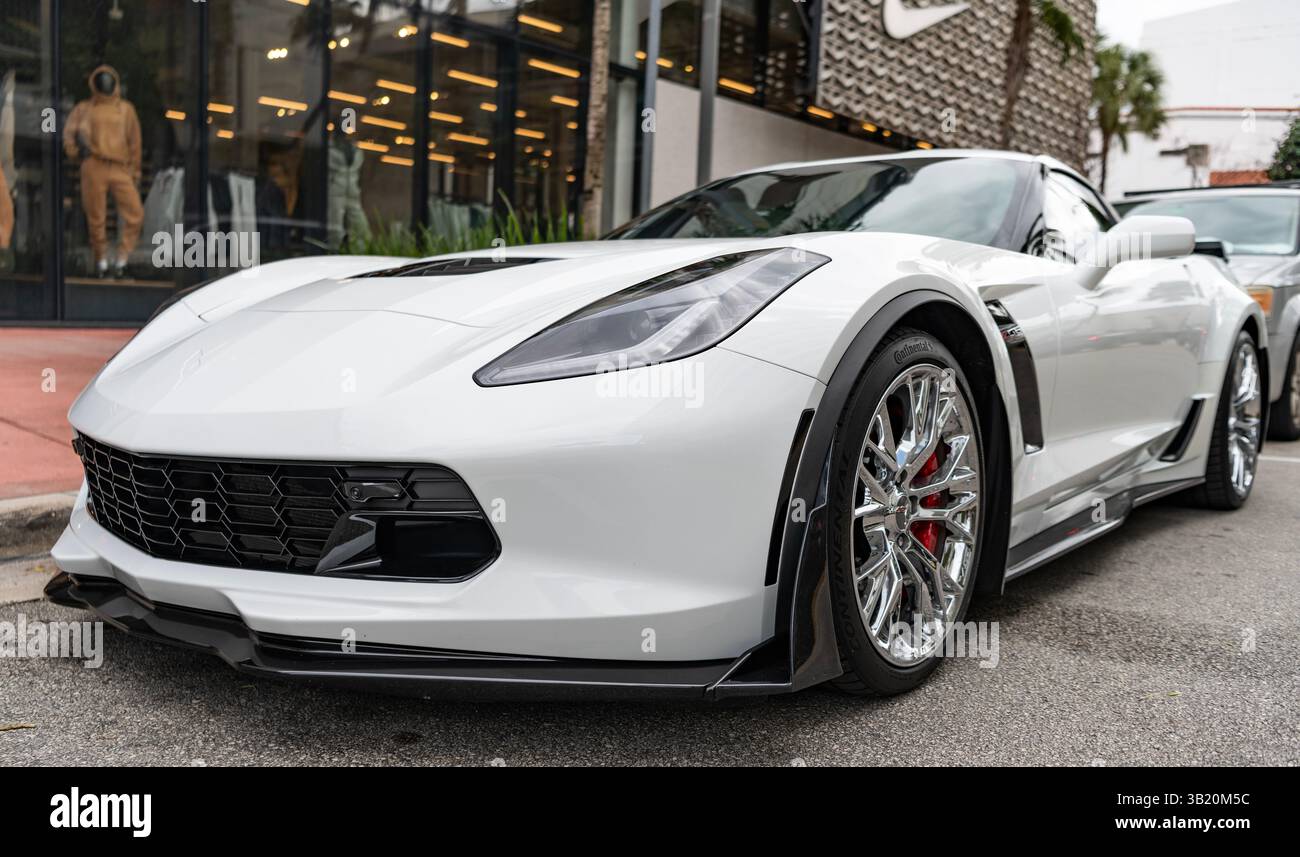 Miami, Florida, USA - November 19, 2024: Chevrolet Corvette, corner view. 2016 Chevrolet ...