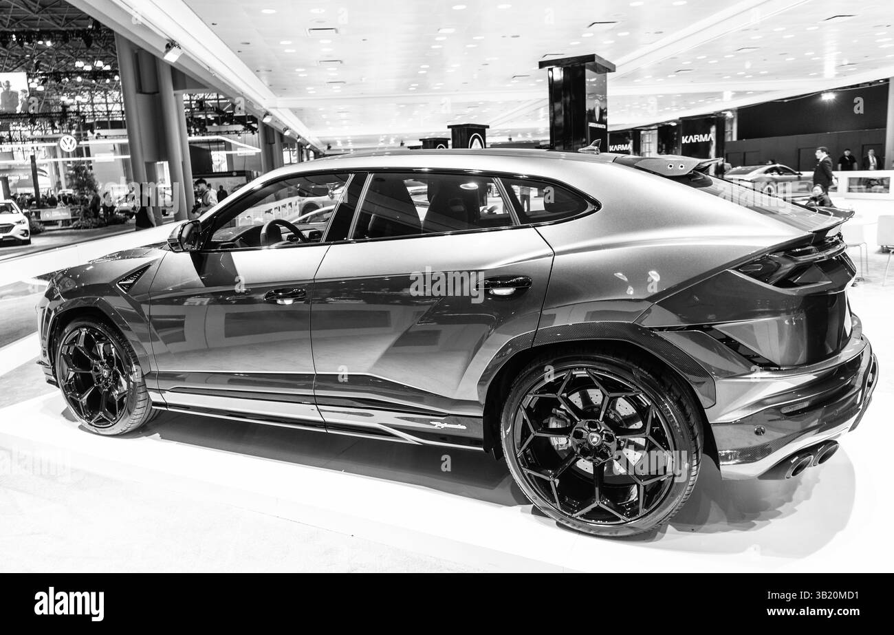 New York City, USA - March 27, 2024: 2023 Lamborghini Urus sports ...