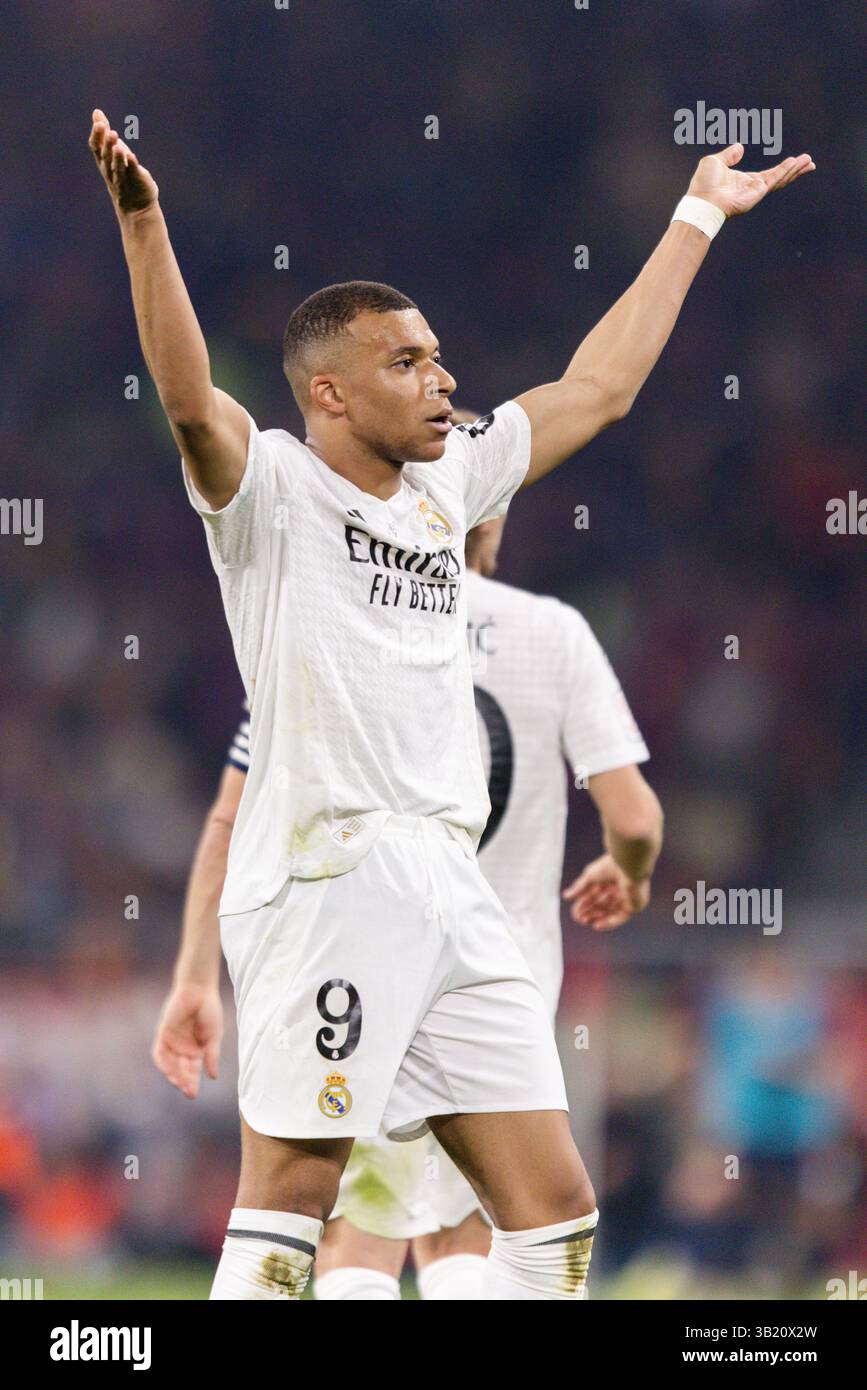 Kylian Mbappe of Real Madrid celebrates a goal 1-1 during the Spanish ...