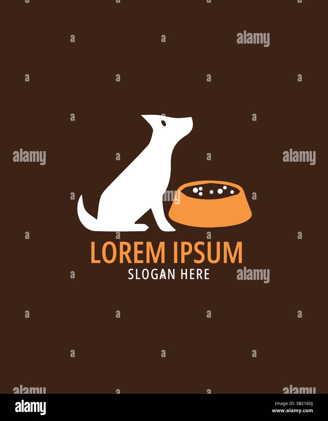 Pet food logo vector illustration, pet shop logo, dog logo with bowl ...