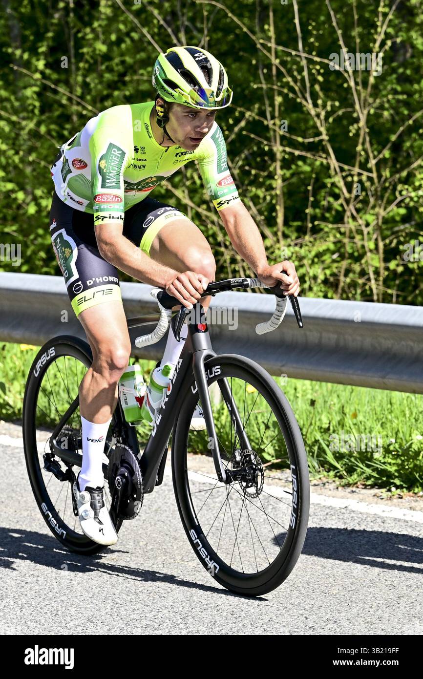 Liege, Belgium. 27th Apr, 2025. Belgian Johan Meens of Wagner Bazin WB ...