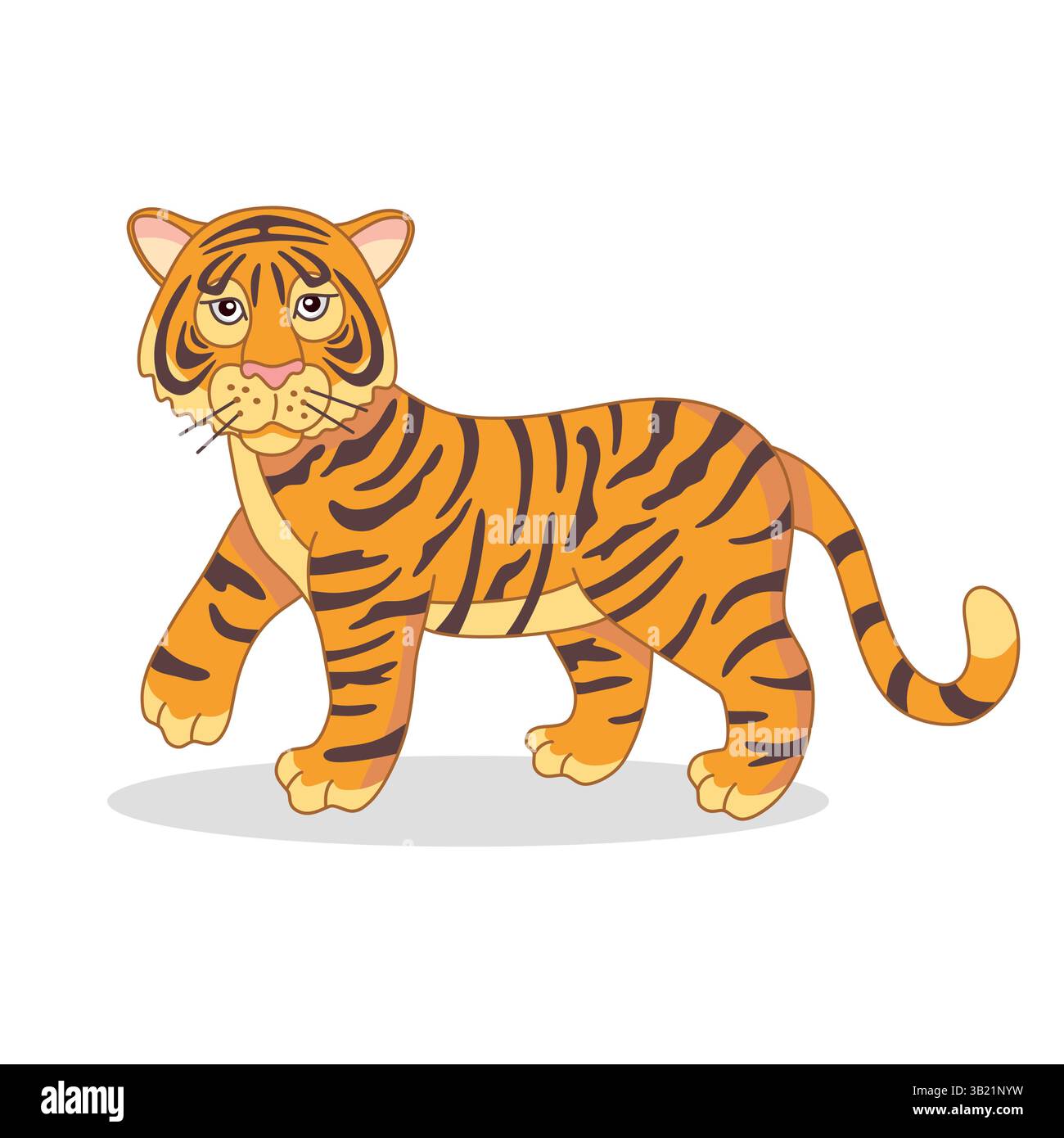 Cartoon tiger on white background Stock Vector Image & Art - Alamy
