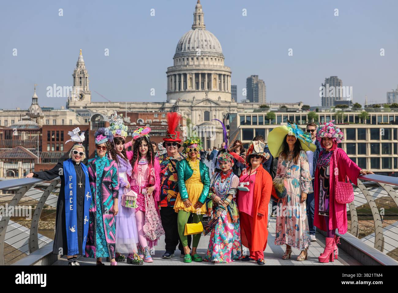 Milennium Bridge, London, UK. 27th Apr, 2025. London Hat Week began its ...