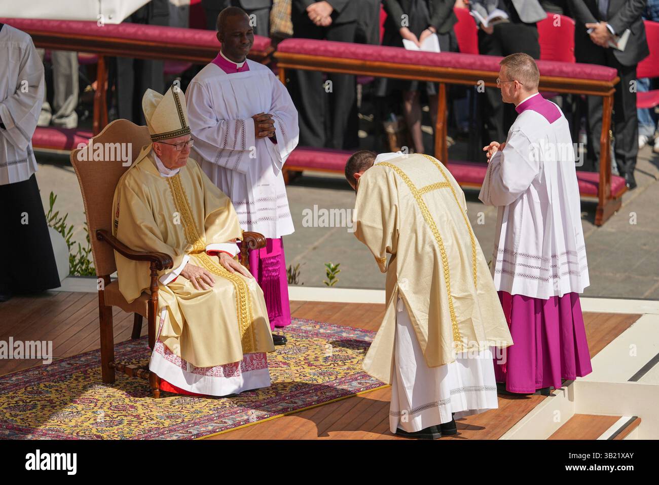 Vatican Secretary of State, Cardinal Pietro Parolin presides over a ...