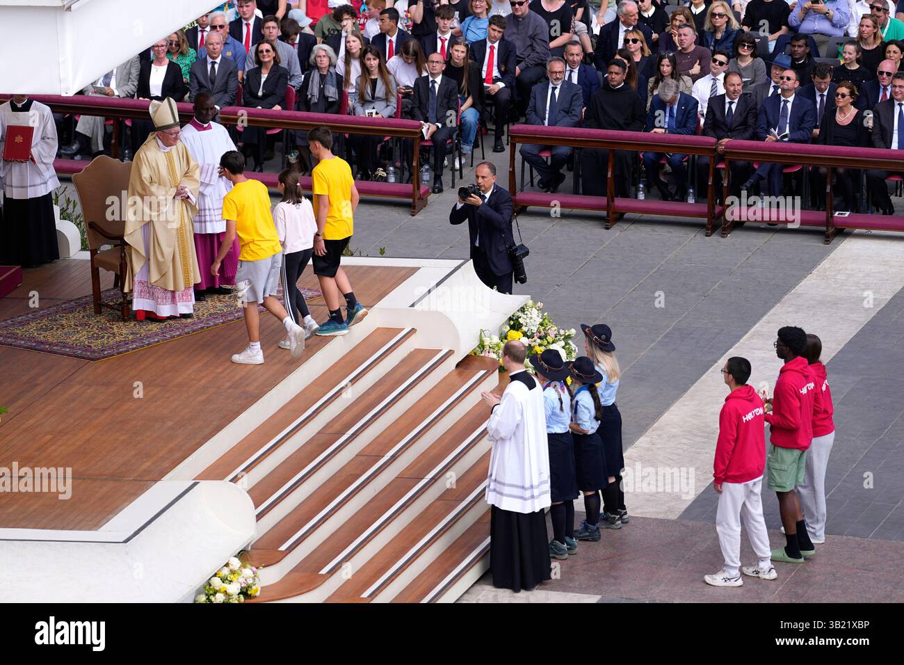 Vatican Secretary of State, Cardinal Pietro Parolin presides over a ...