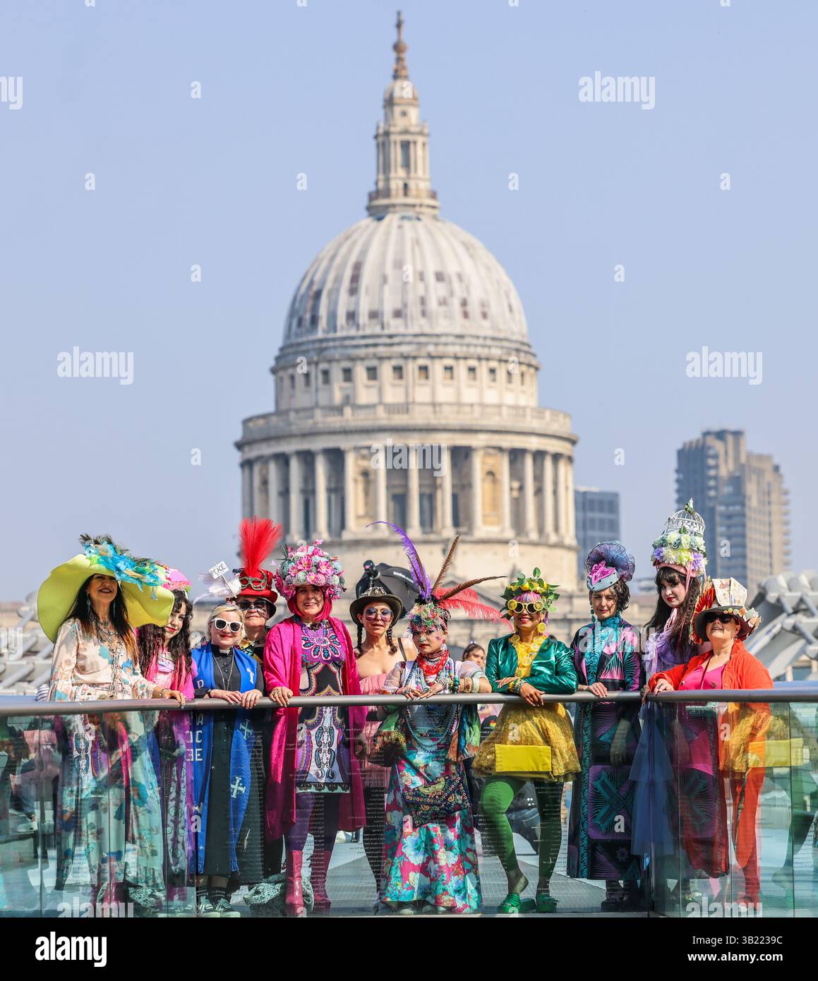 Milennium Bridge, London, UK. 27th Apr, 2025. London Hat Week began its ...