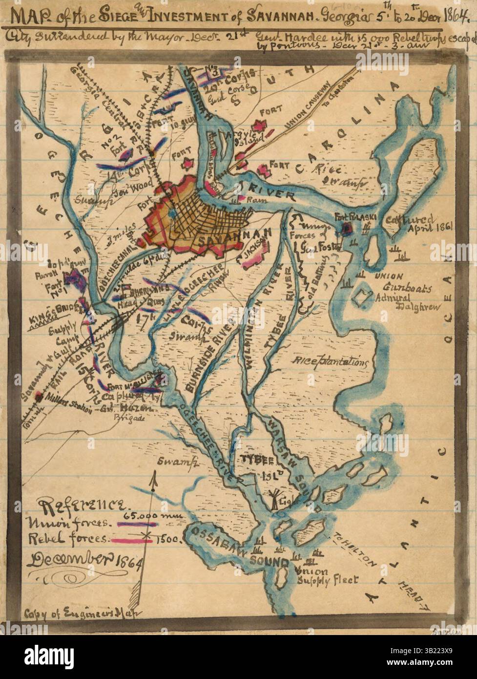 Dec. 18, 1864 - Savannah, GA, U.S. - Siege and investment of Savannah ...