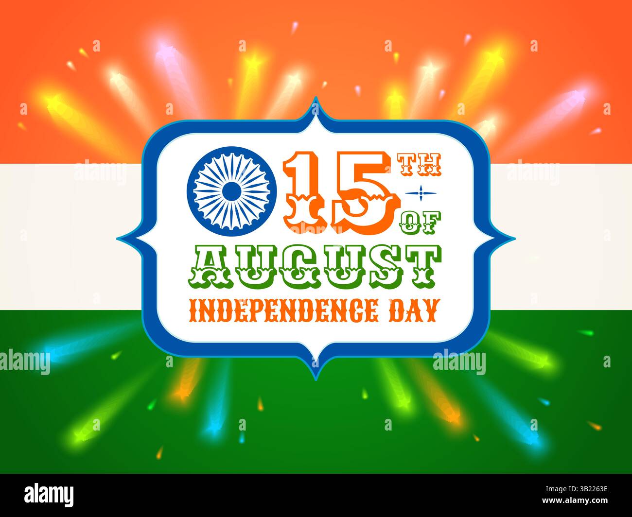 Vector banner for India independence day with fireworks. Poster for ...