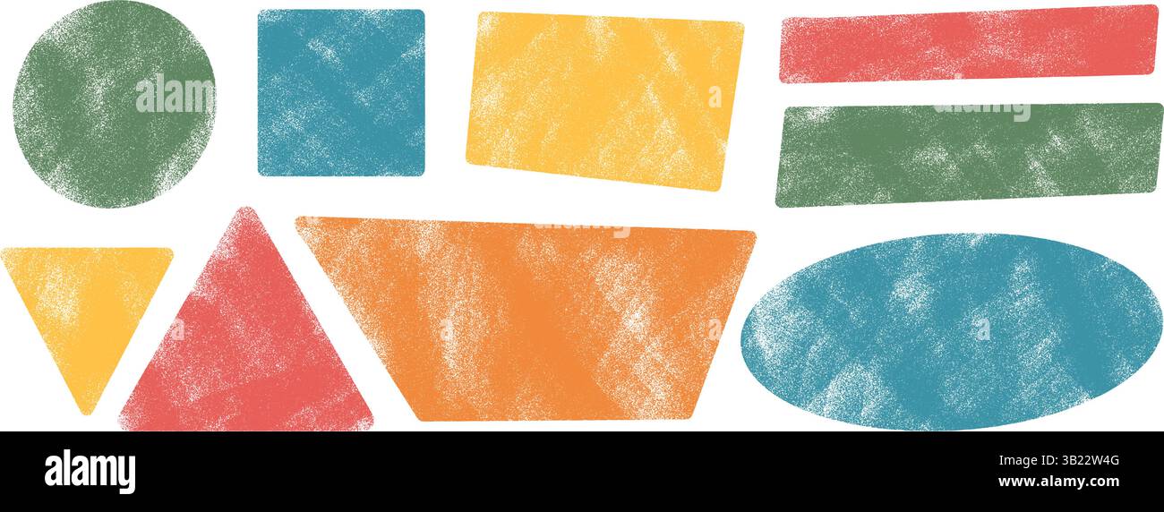 Pastel textured geometric shape set. Text boxes kids frames pack. Oval ...