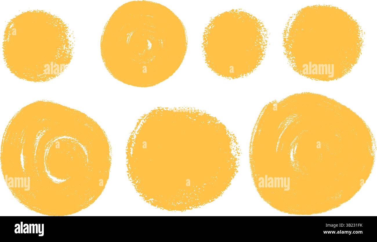 Circle yellow callout set. Polka dots aerosol spray shapes pack. Vector ...