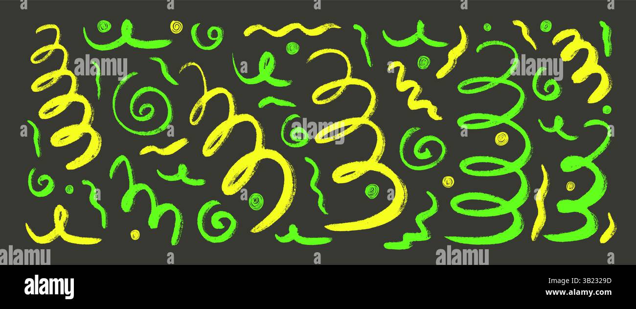 Graffiti art can paint spray scribble wavy shapes. Squiggle hand drawn ...