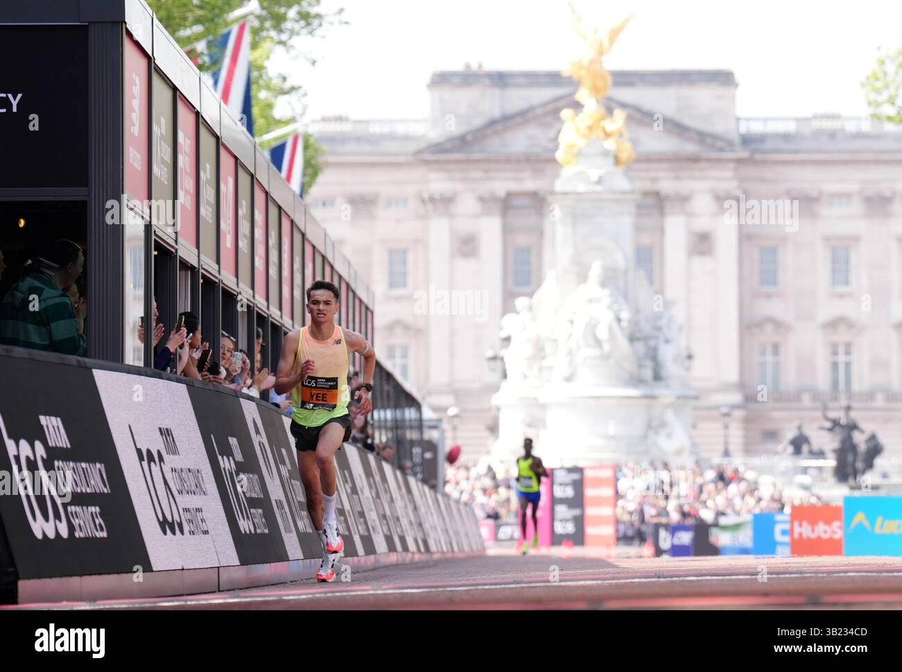 Alex Yee finishing the men's elite race during the TCS London Marathon ...