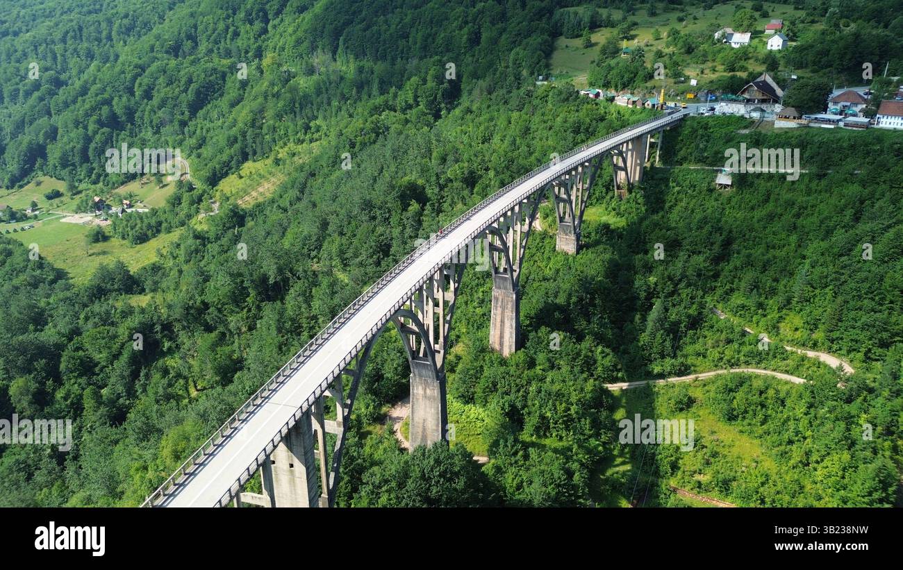 The Đurđevića Tara Bridge is a concrete arch bridge over the Tara River ...