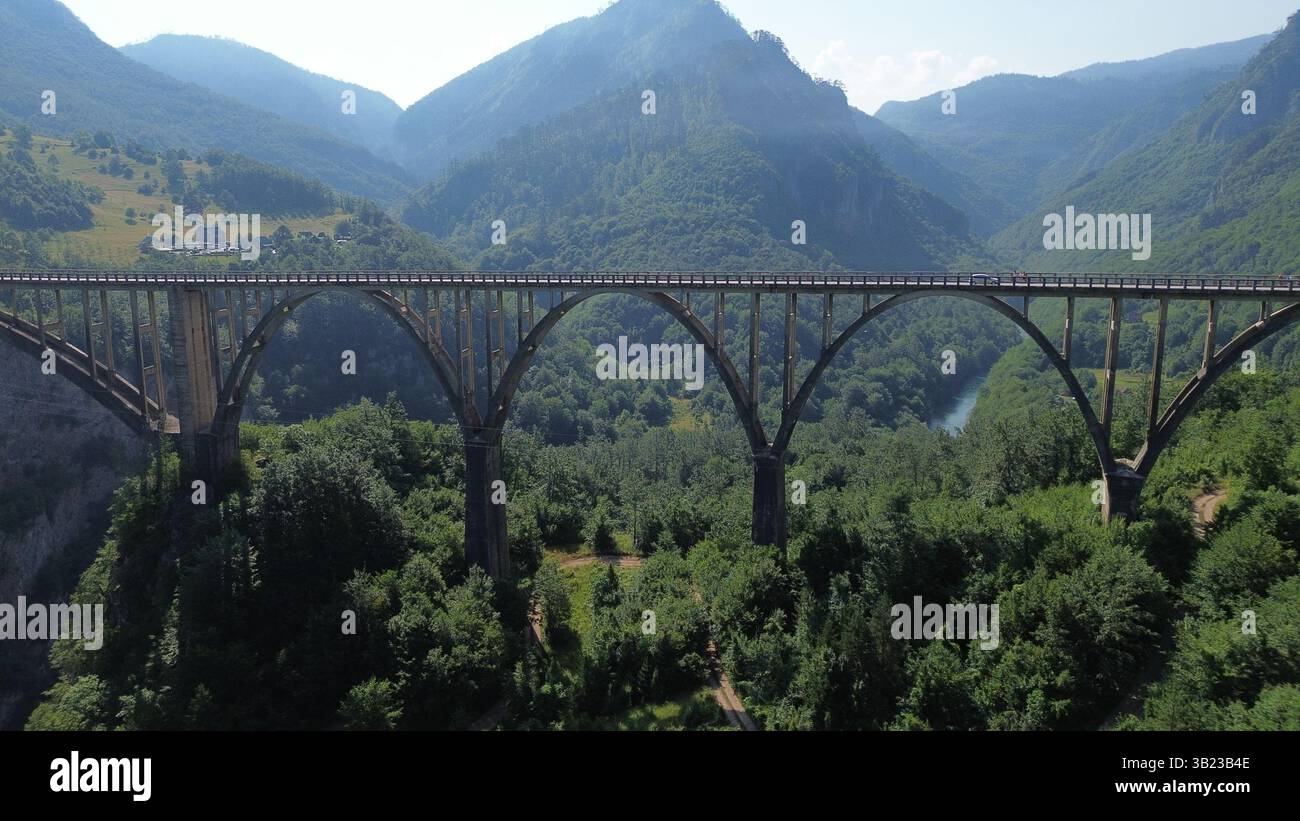 The Đurđevića Tara Bridge is a concrete arch bridge over the Tara River ...