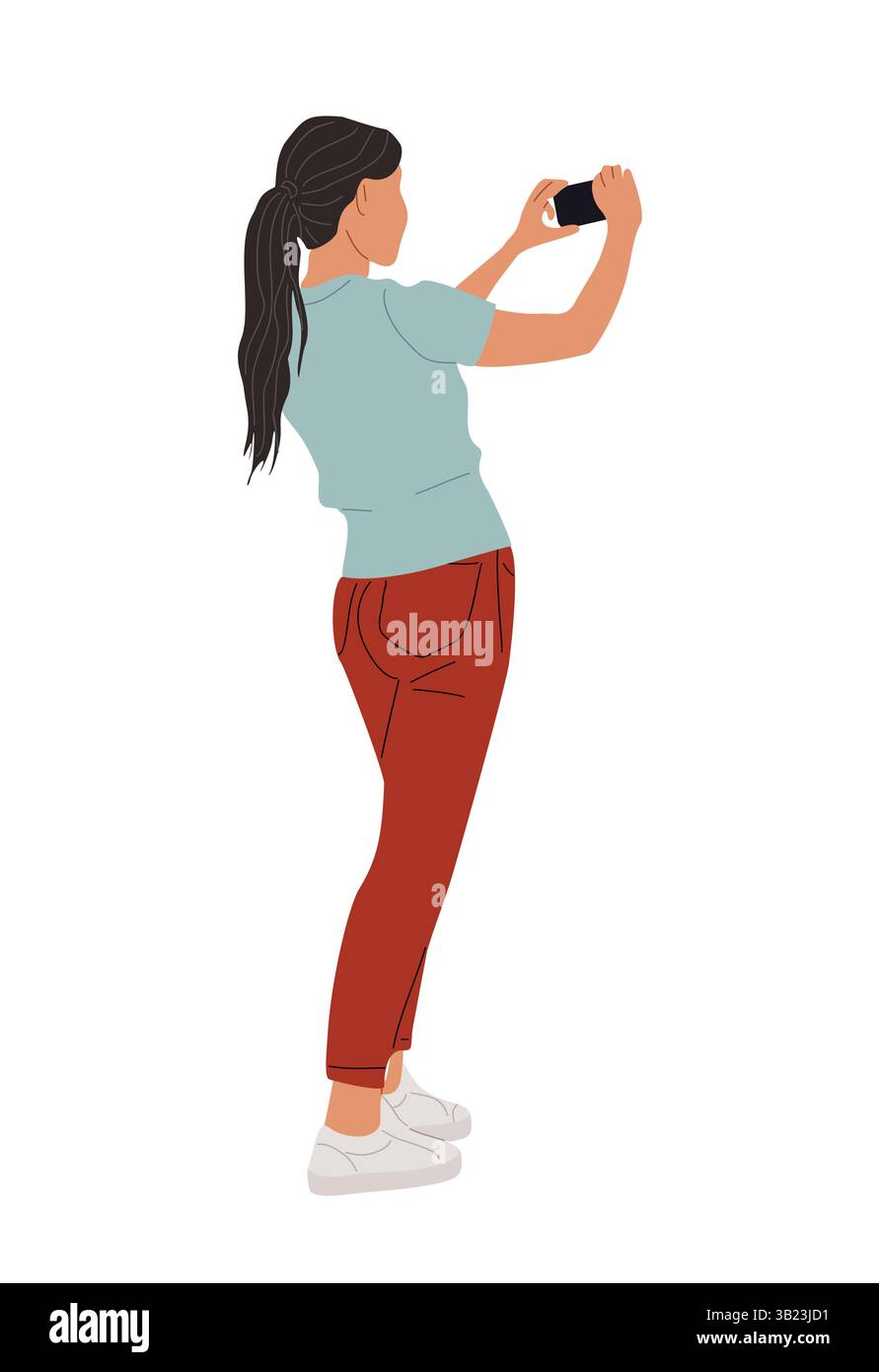 Back view tourist taking picture Stock Vector Images - Alamy