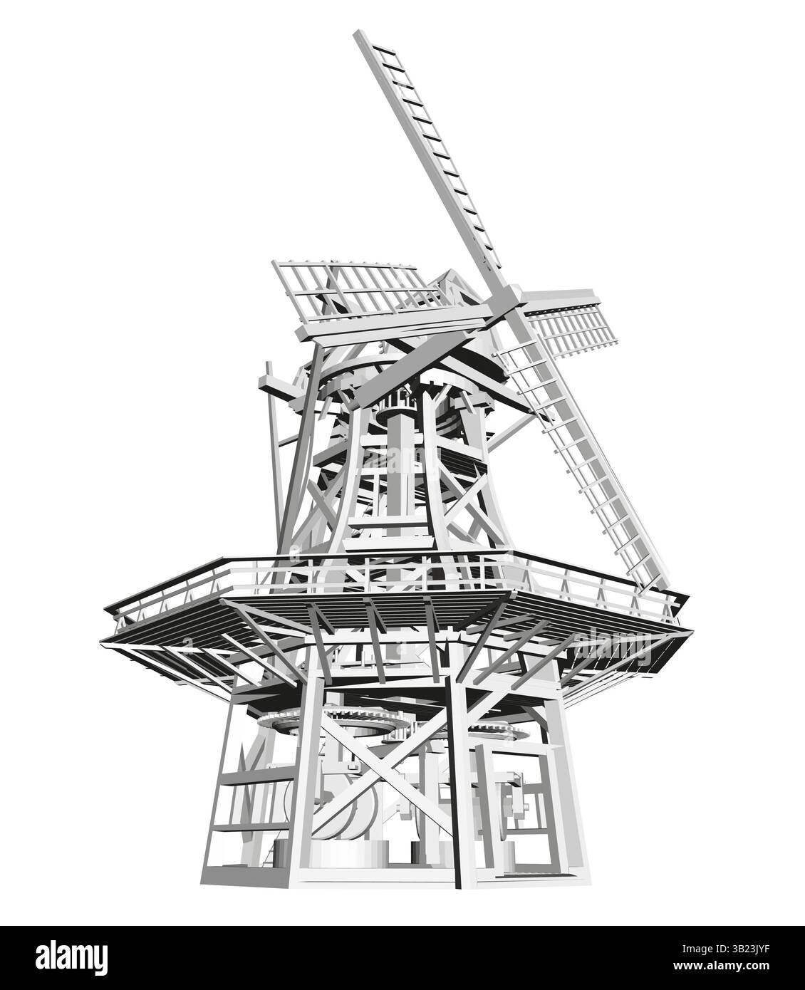 Model of a windmill Stock Vector Images - Alamy