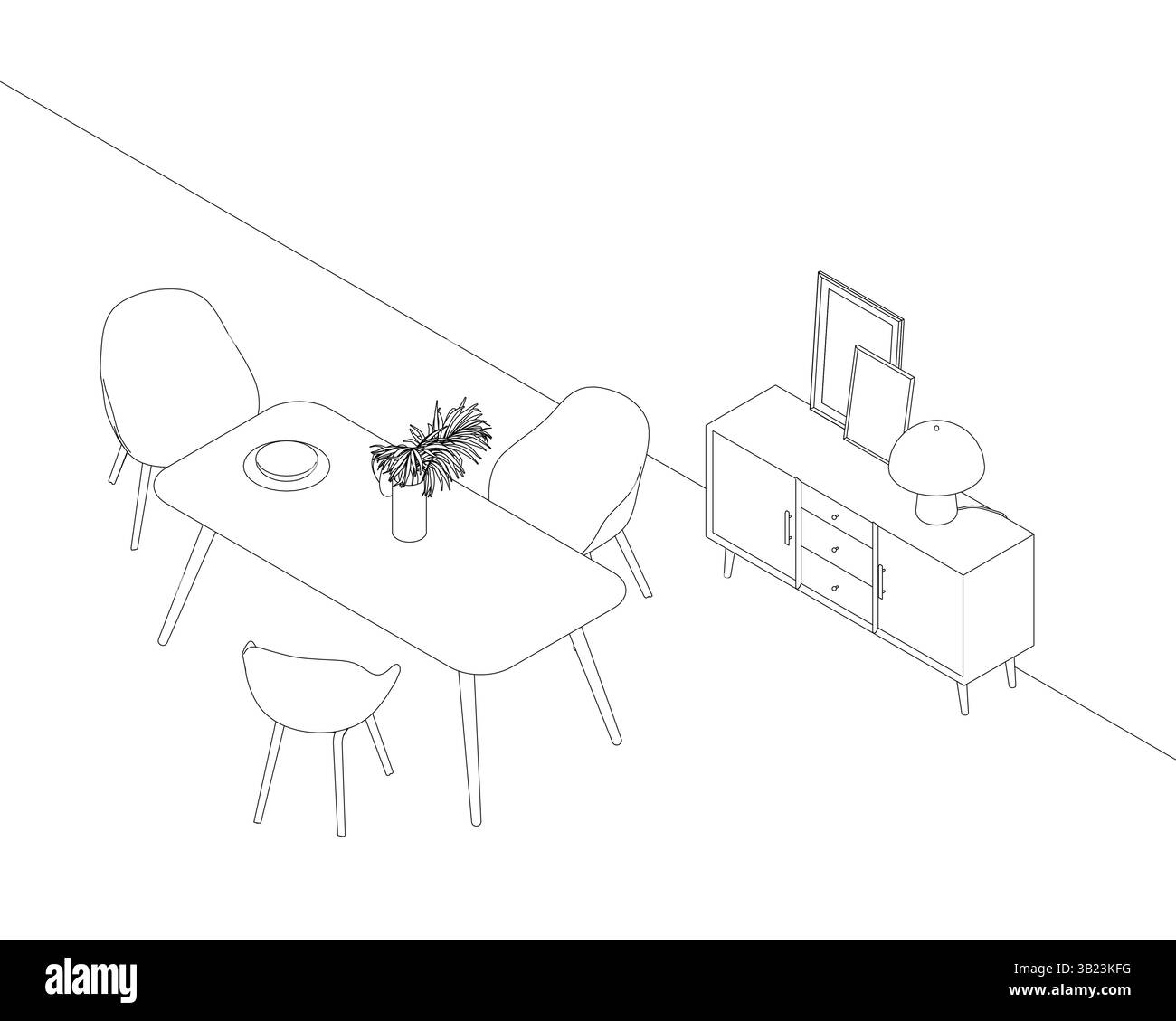 Table desk modern tv Stock Vector Images - Alamy