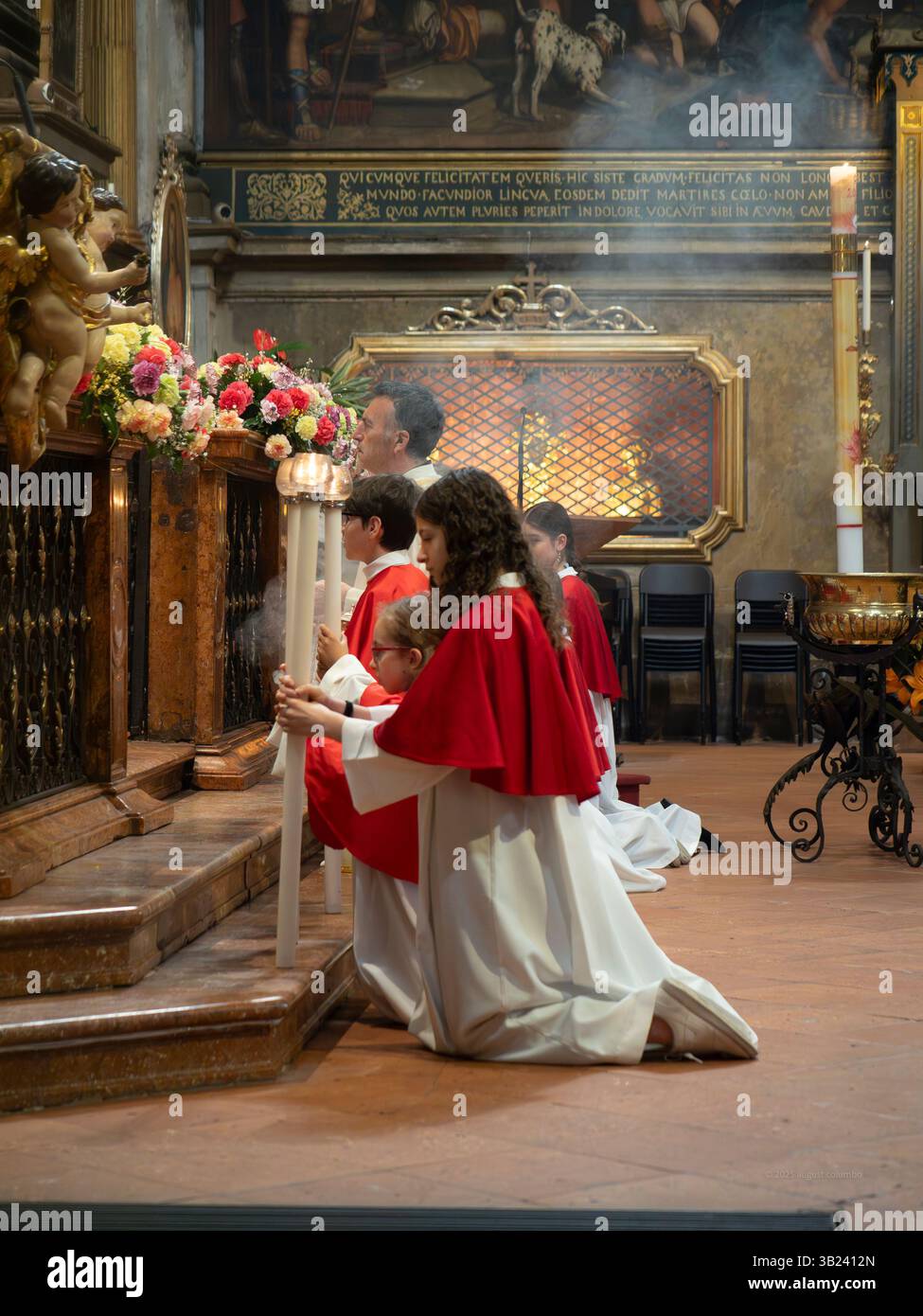 Cremona, Italy - April 20th 2025 San Pietro al Po Easter Mass ...