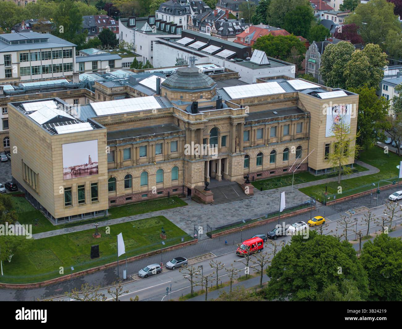 Aerial View of the Stadel Museum and Surrounding Urban Area in ...