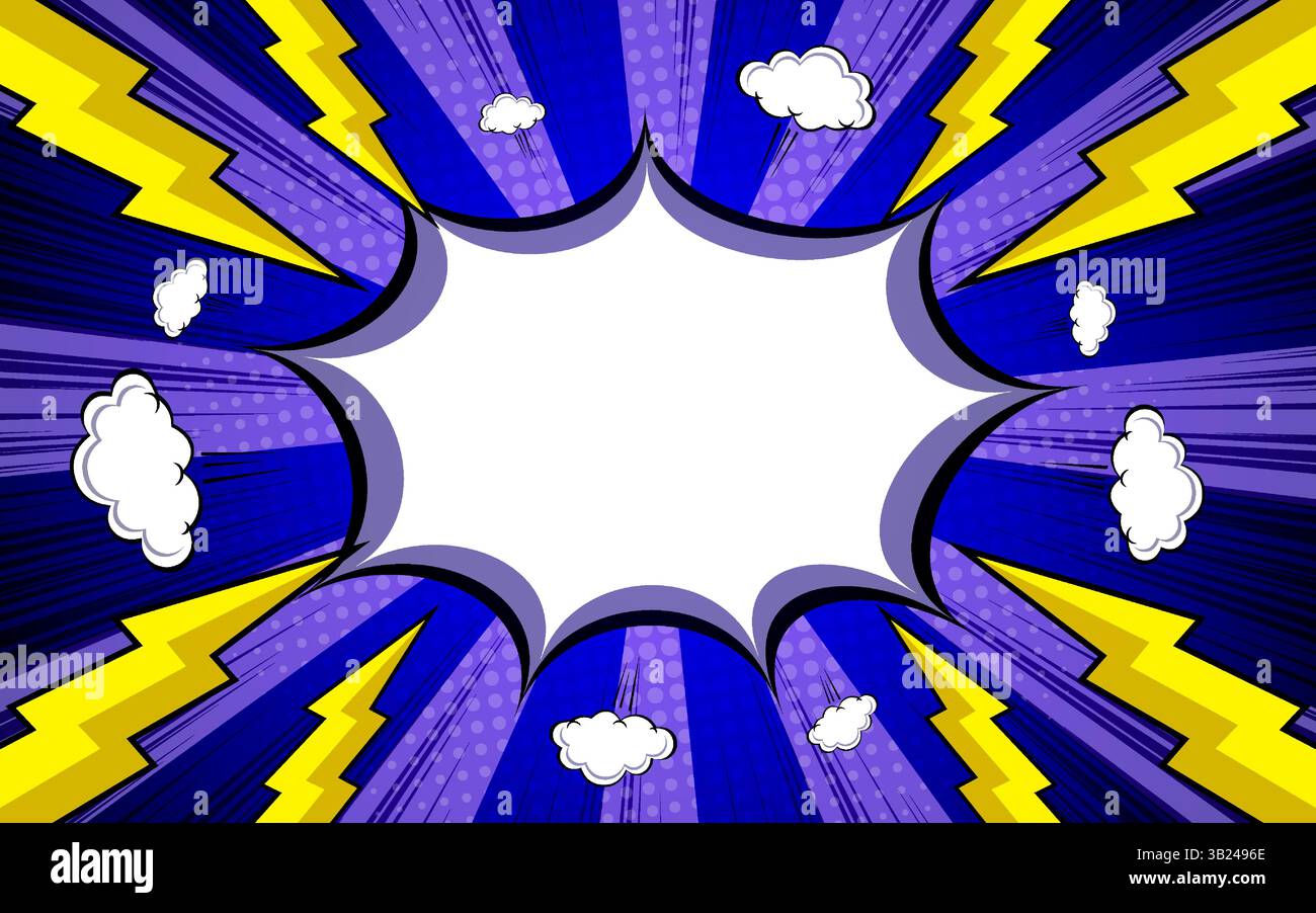 Radial speed lines for comic books. Explosion background. Vector ...