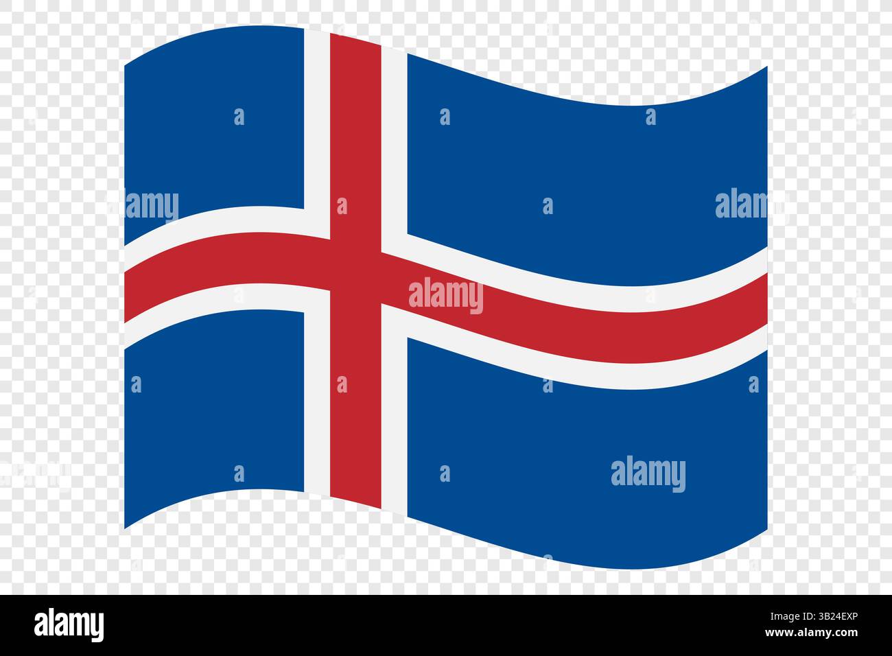 Icelandic national flag on transparent background Stock Vector Image ...
