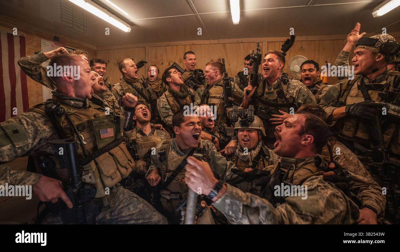 WILL POULTER, COSMO JARVIS and JOSEPH QUINN in WARFARE (2025), directed ...