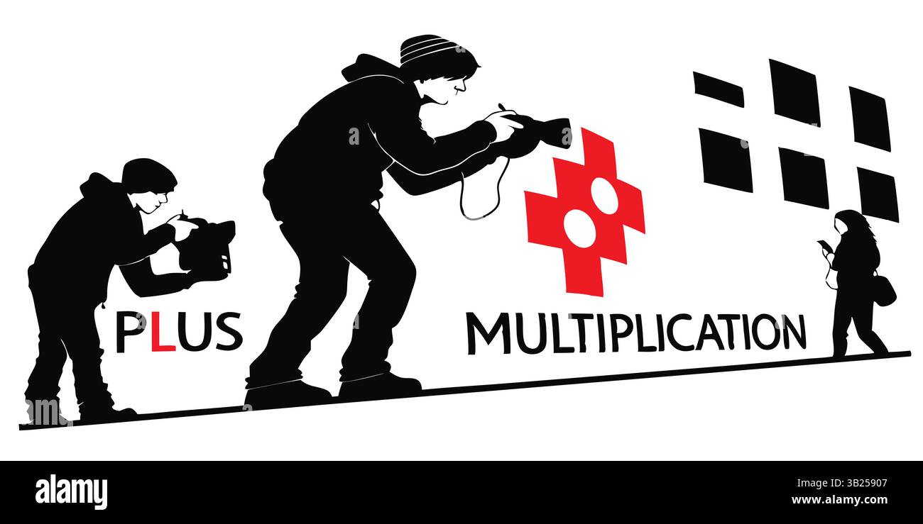 Photography Concept Vector Illustration: Plus Multiplication Effect for ...