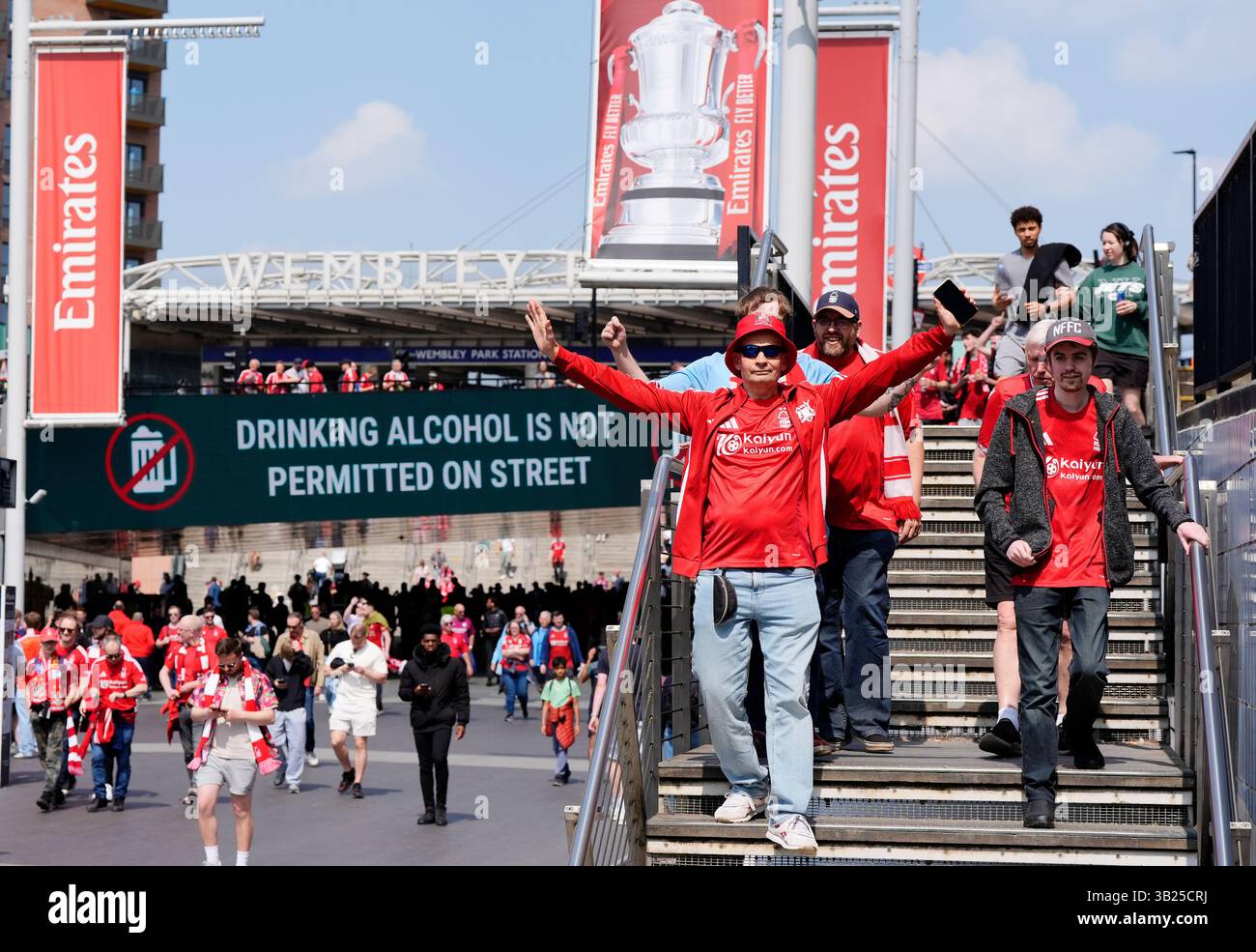 Nottingham Forest fans on Wembley Way ahead of the Emirates FA Cup Semi ...
