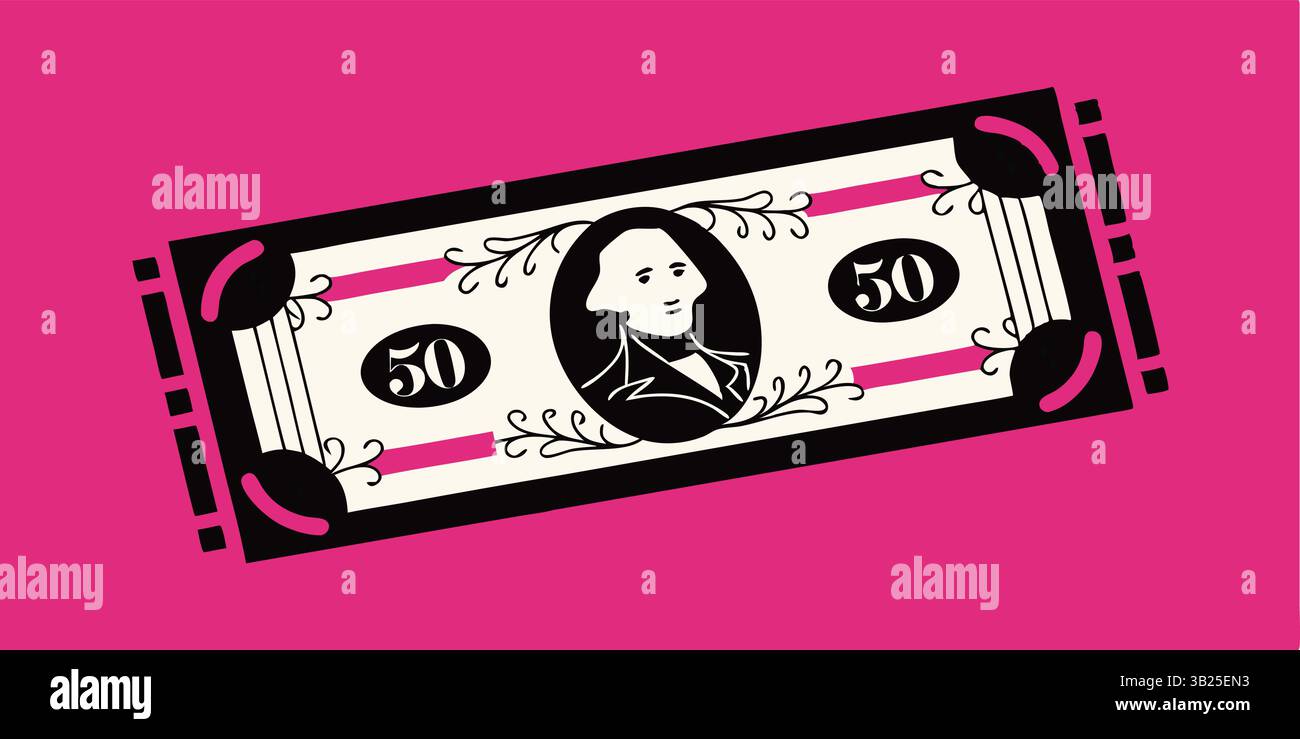 Scalable vector of a retro dollar note hi-res stock photography and ...