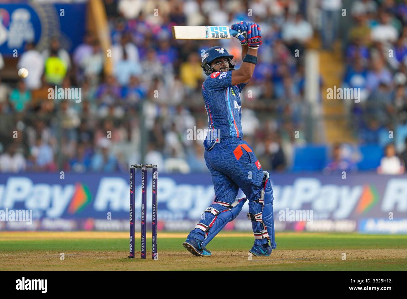 Lucknow Super Giants' Nicholas Pooran plays a shot during the Indian ...