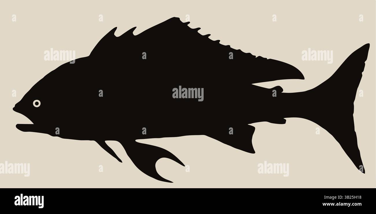 Snapper Fish Silhouette Vector Illustration for Commercial Use Royalty ...