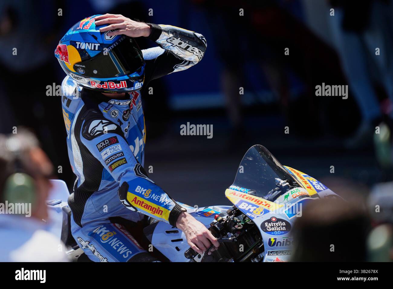 Spain's rider Alex Marquez of the BK8 Gresini Racing MotoGP celebrates ...